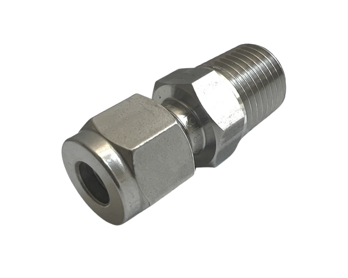 Stainless Steel Male Connector 1/4" x 3/8"MPT
