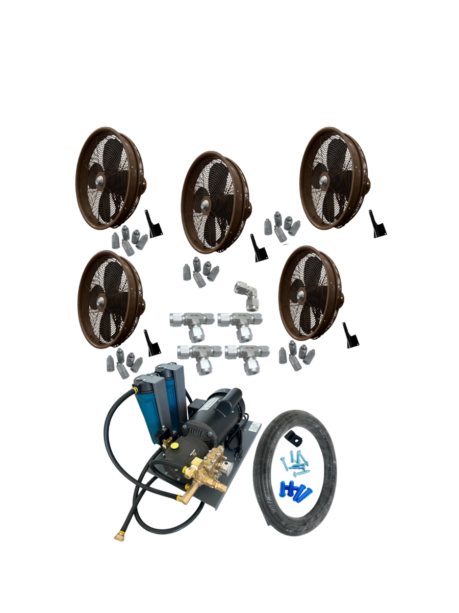 Misting Fan Kit 18" w/ 1000PSI Pump (5) Brown