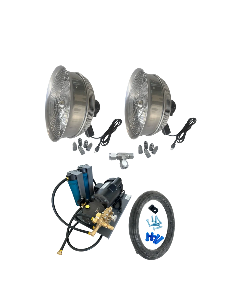 Misting Fan Kit 14" w/ 1000PSI Pump (2) Stainless Steel