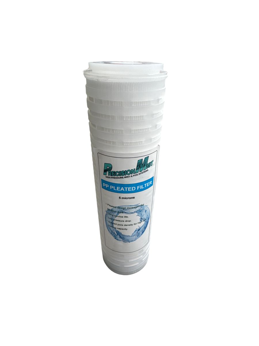 10" Filter 5 Micron PP Pleated Low Pressure Loss