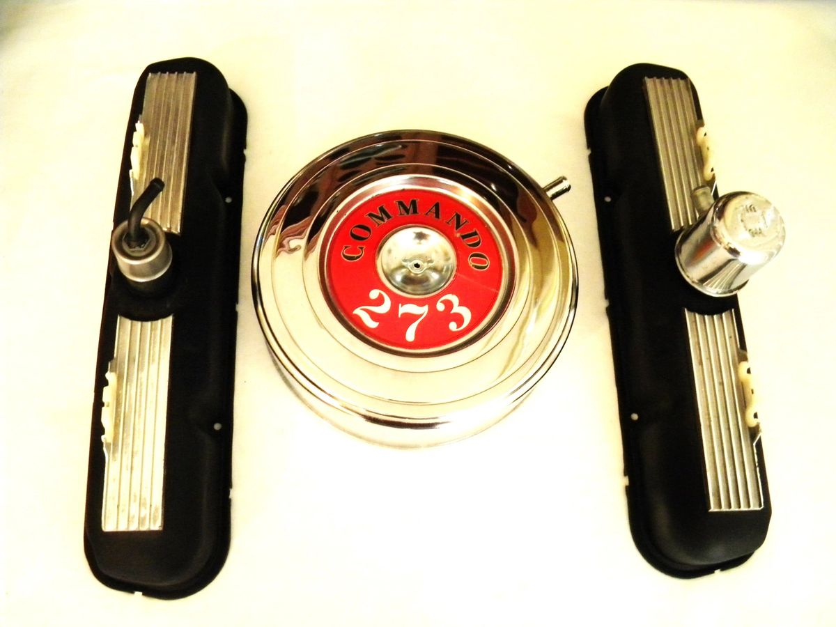 1964-66 MOPAR 273 COMMANDO CHROME UNSILENCED AIR CLEANER W/CAP & HP ...
