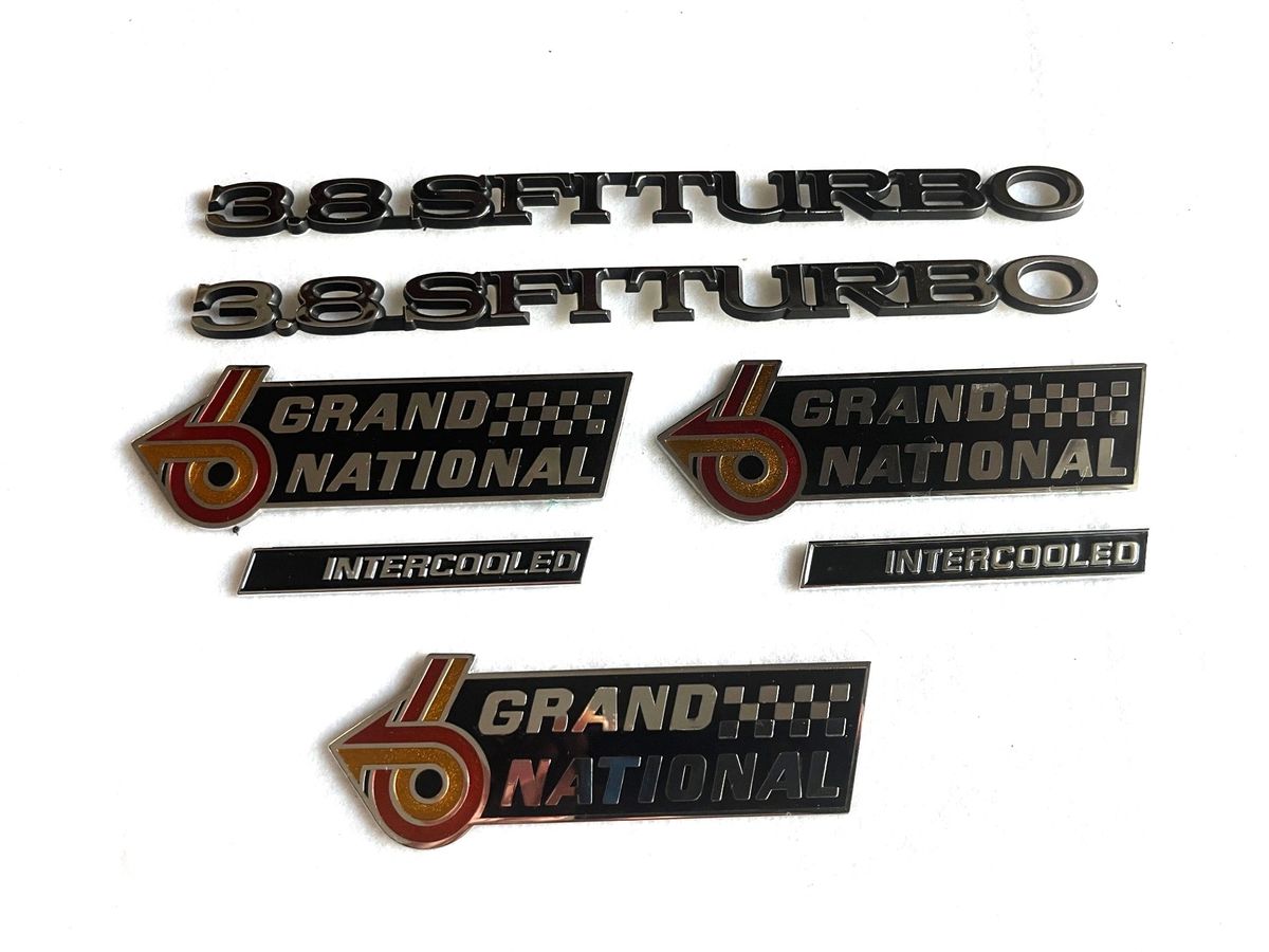 1984-87 BUICK REGAL GRAND NATIONAL REPRODUCTION EMBLEMS FULL SET