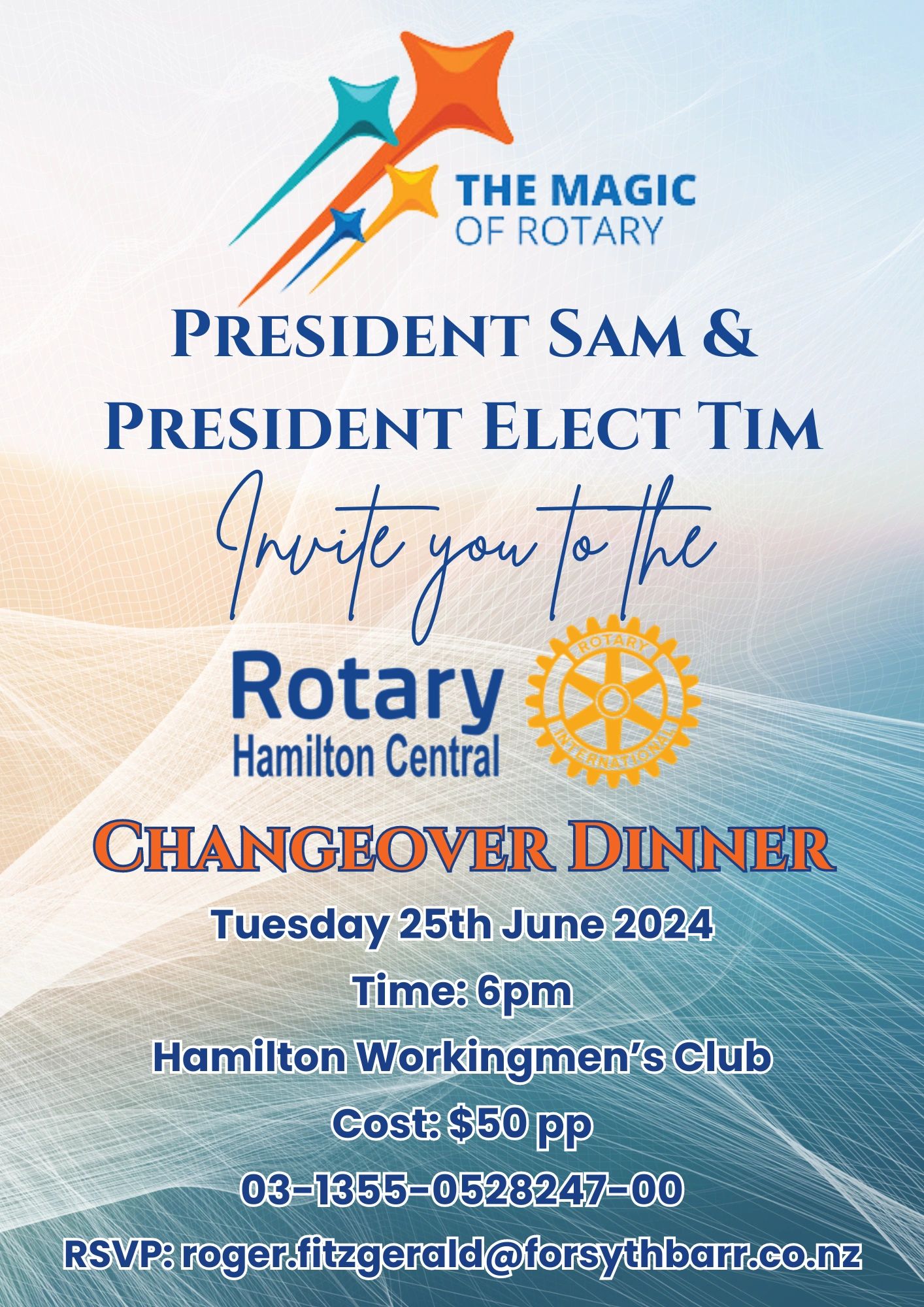 Upcoming Event: Rotary Hamilton Central Changeover Dinner 2024