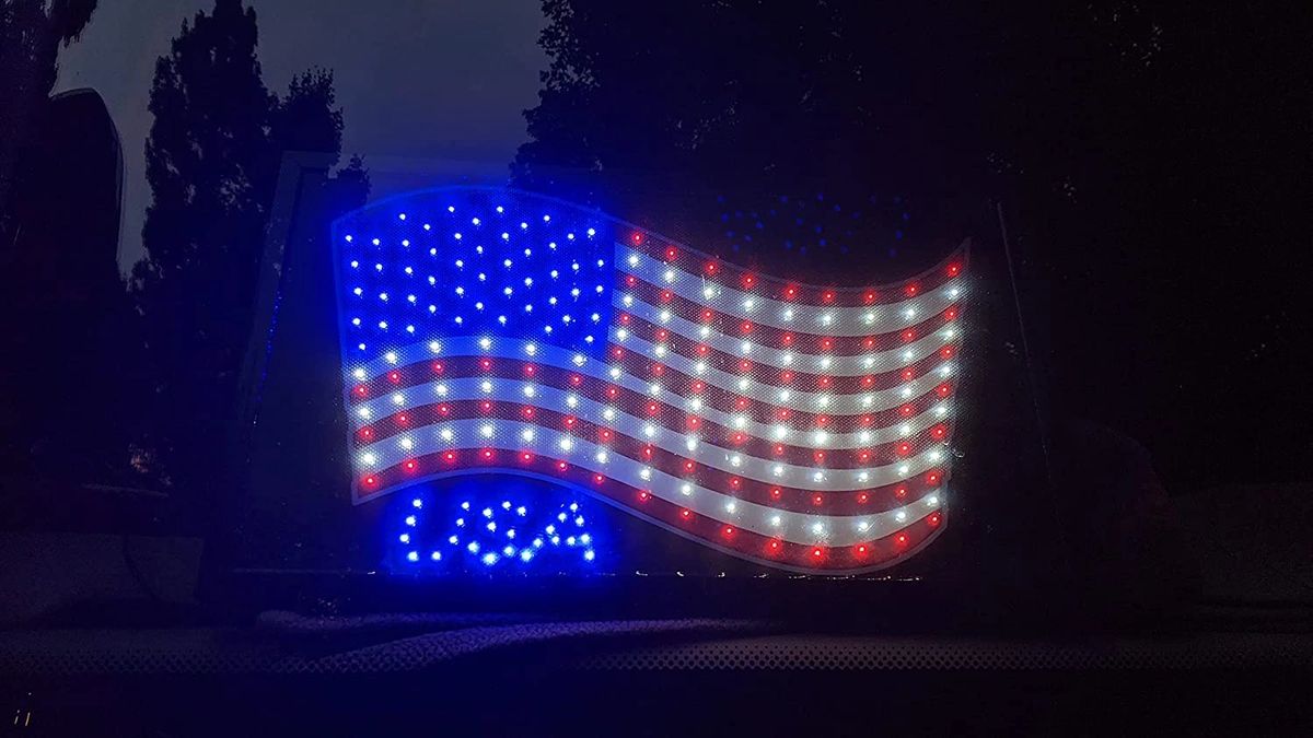 USA American Flag LED Flasging Blinkes