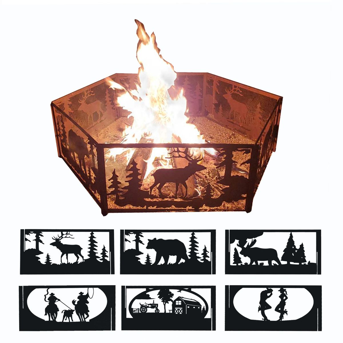 Heavy Duty Steel Campfire Ring - 13"x26" with Cross Lock Construction ...