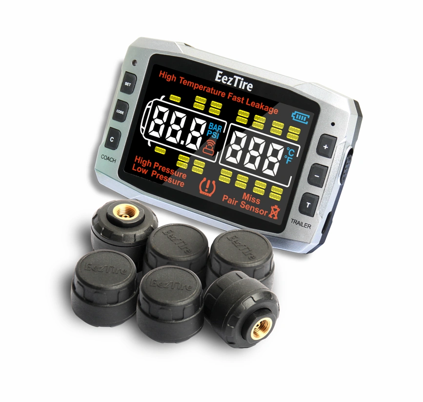 TPMS6CPro (518C)-Color Monitor + 6 AT Sensors Real Time Pressure ...
