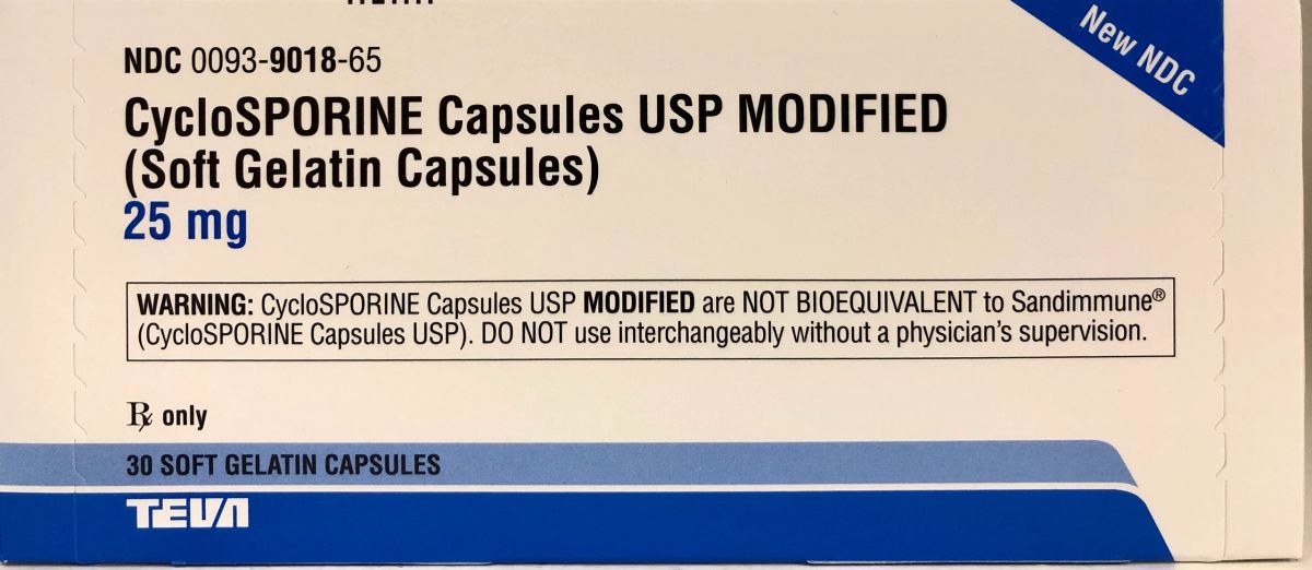 Cyclosporine MODIFIED Capsules 25mg 60ct (***TWO 30ct BOXES***)