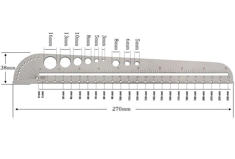 Clear Scale Angle Meter Stainless Steel Metal Straight Ruler Measuring Tool