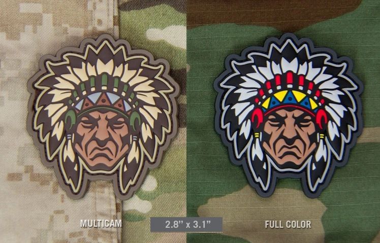 Native American Warrior Head Morale Patch