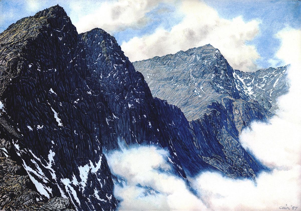Lliwedd and Snowdon A4 print