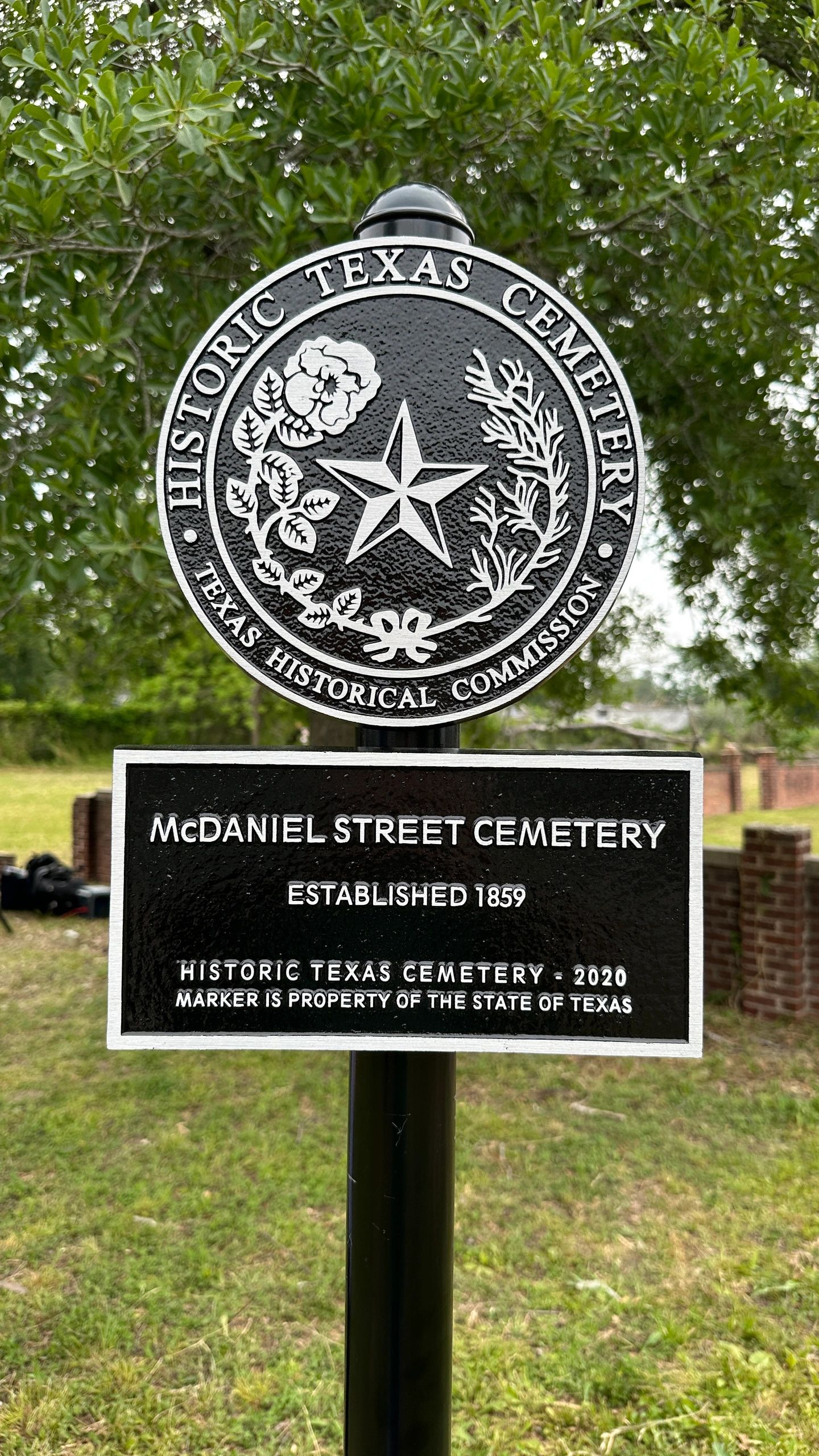Historic Texas Cemetery Medallion and Name Plate Dedication