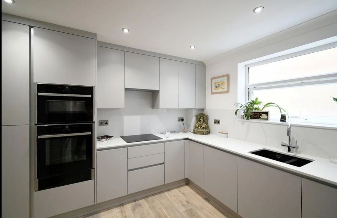 White Sparkle Quartz worktops installation-Hove