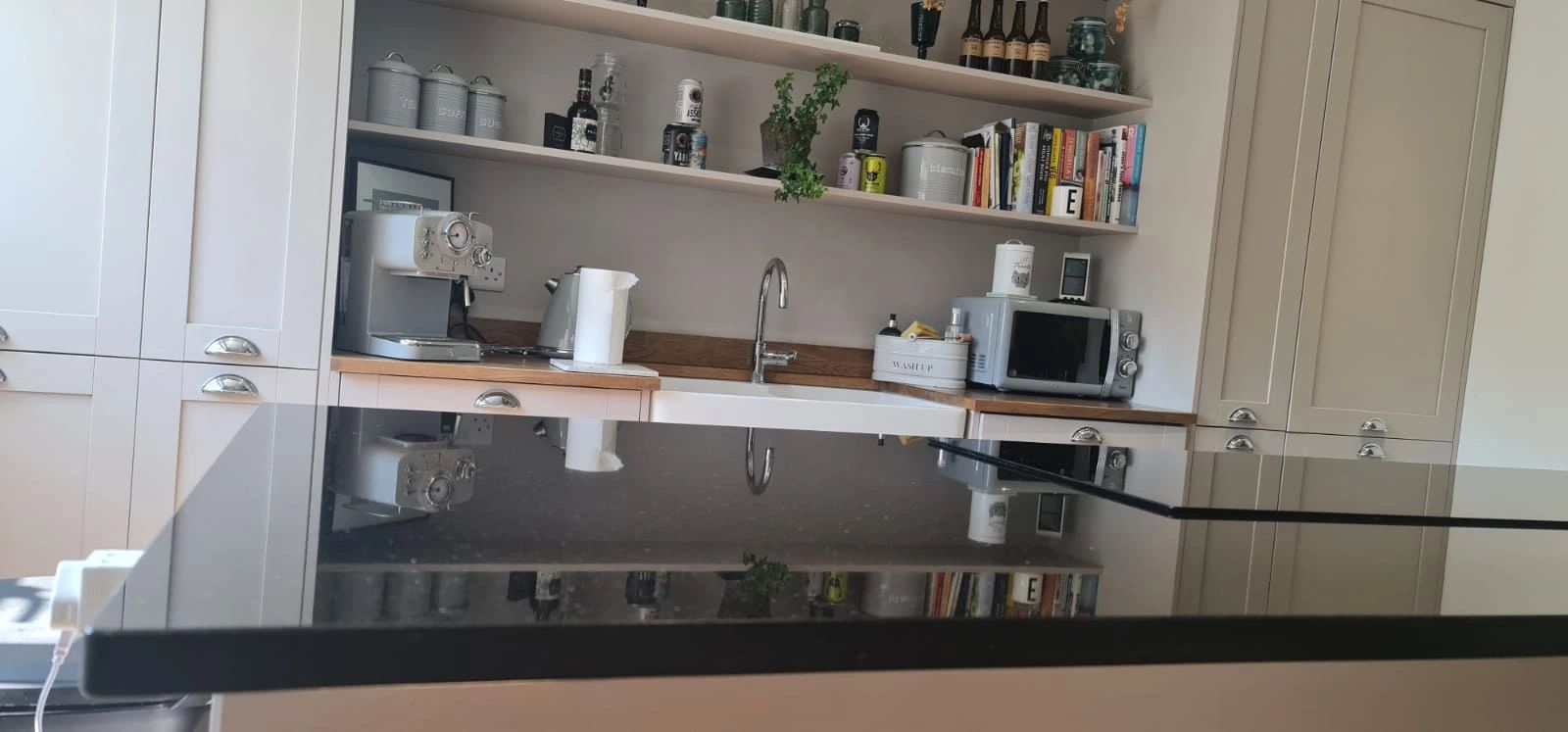 Black Stargate Granite worktops installation -Brighton and Hove