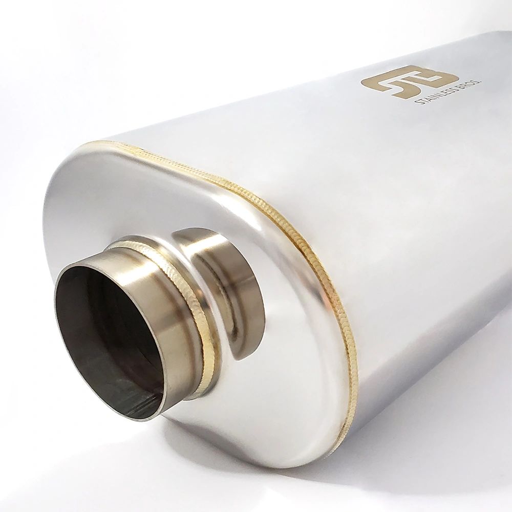 3" SS304 Thin Oval Muffler 17" OAL