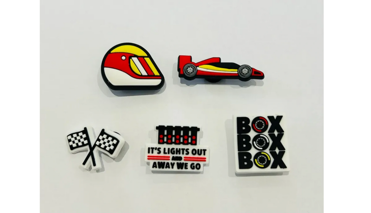 F1 Team Scuderia Ferrari Racing Race Day Bundle Croc Charms Set