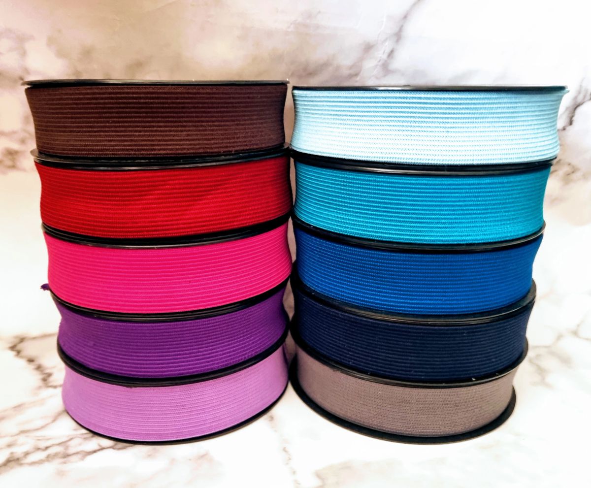1" / 25mm Coloured Elastic 3m Bundles
