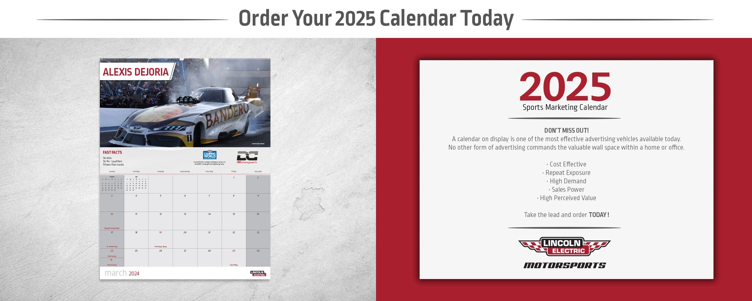 Lincoln Electric Motorsports Calendars