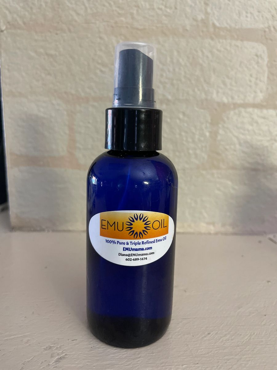 4oz 100% Pure Australian EMU Oil in plastic bottle with sprayer top