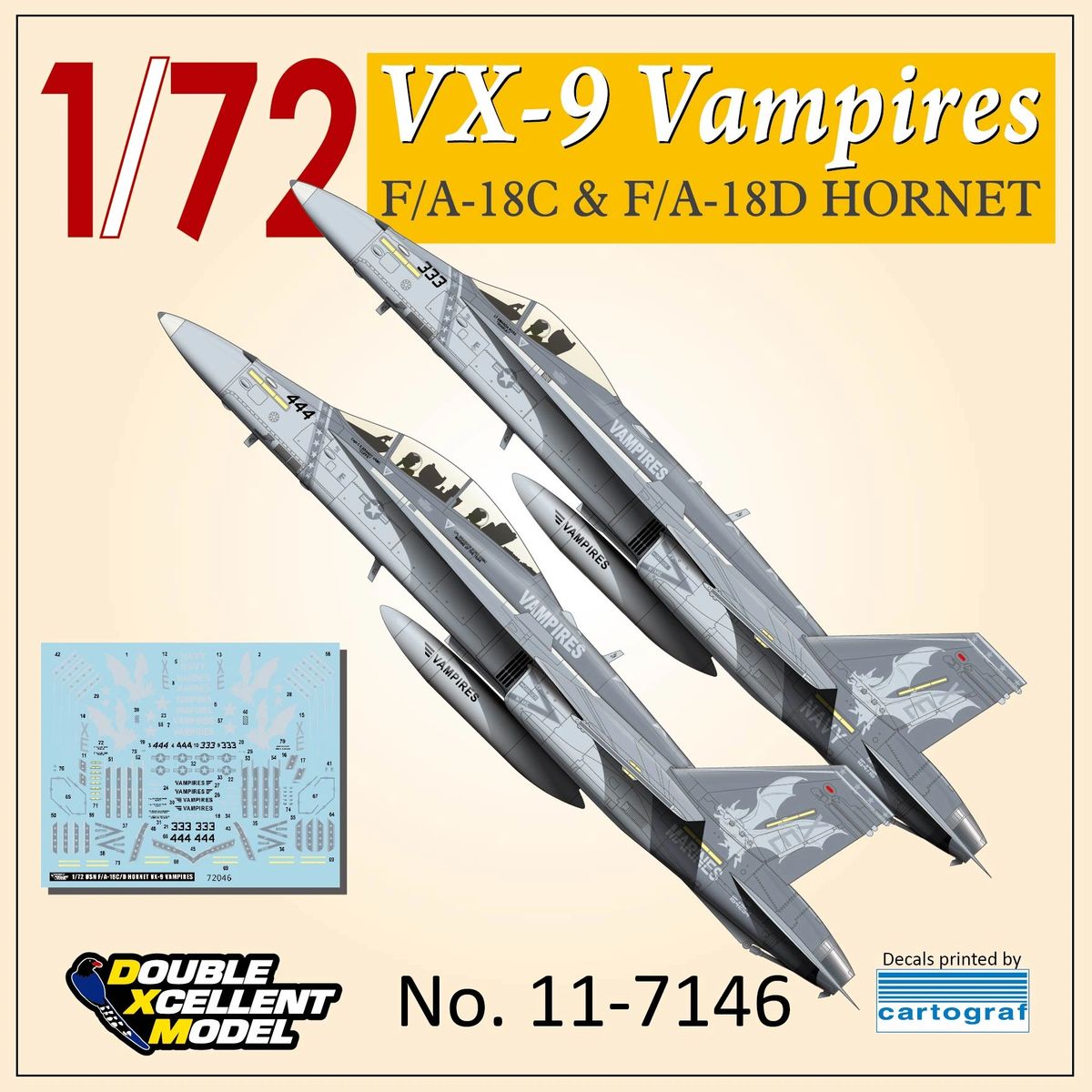 1/72 USN/USMC F/A-18C and F/A-18D VX-9 Vampires