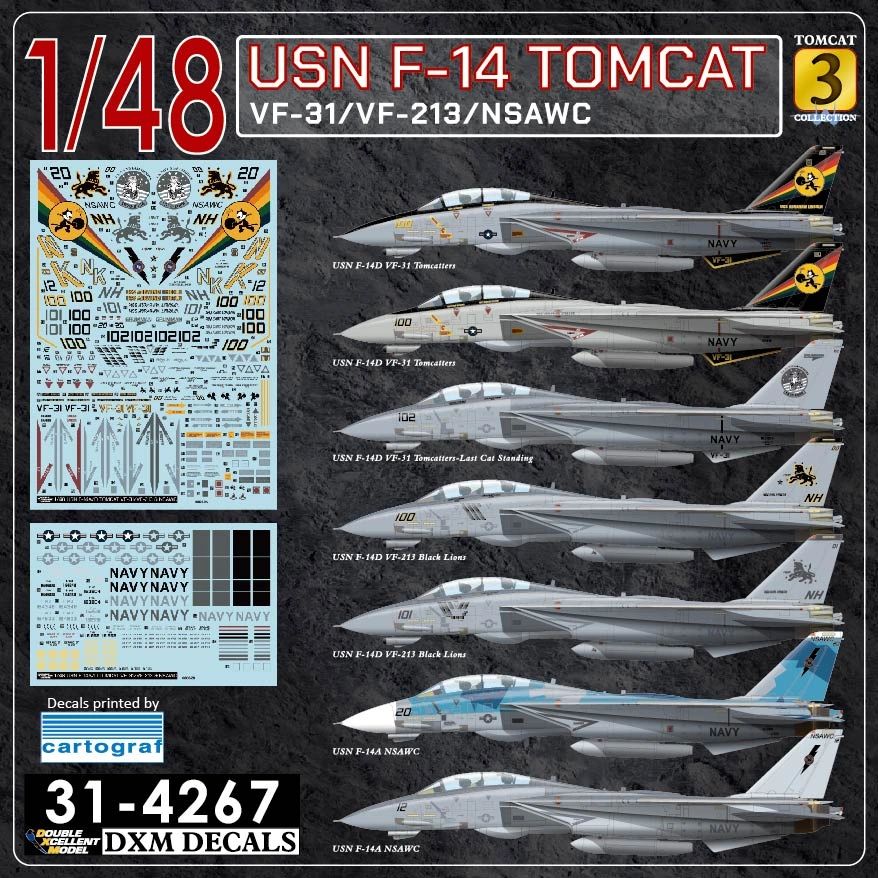 1/48 USN F-14A/D VF-31/VF-213/NSAWC Tomcat Collection #3