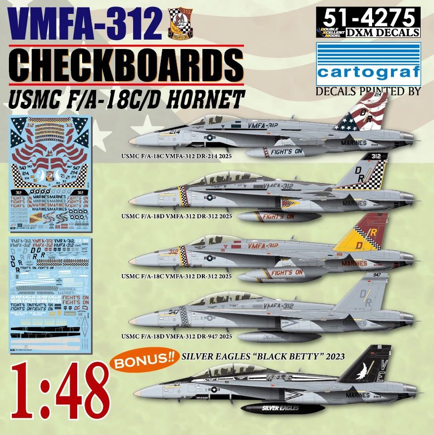 1/48 USMC F/A-18C/D VMFA-312 & 115 decals set