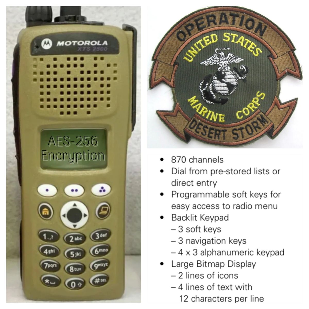 Motorola XTS2500 PRC-153 Military UHF FPP 380-470 MHz Portable Radio w ...