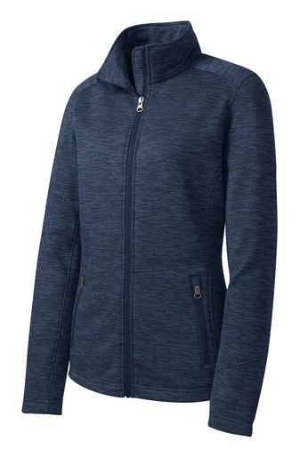 UMMC logo with Acute Dialysis Unit-ladies navy textured full zip jacket