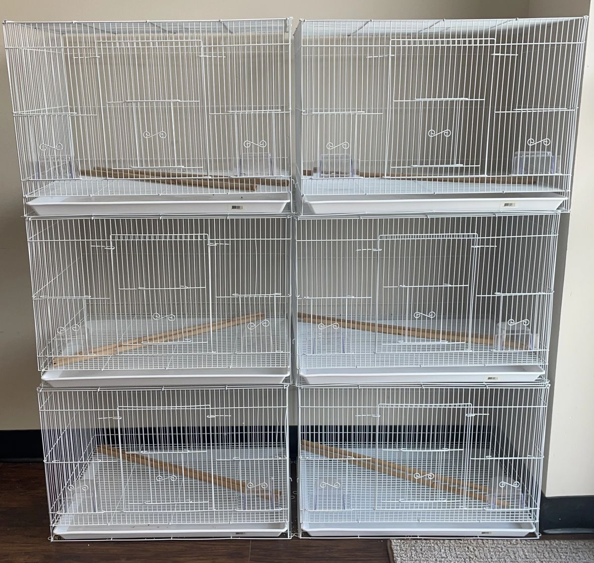 2424 Bird cage BOX LOT 6 WHITE Free shipping anywhere in continental US