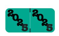 Teal and Black 2025 Year Filing Labels, 500