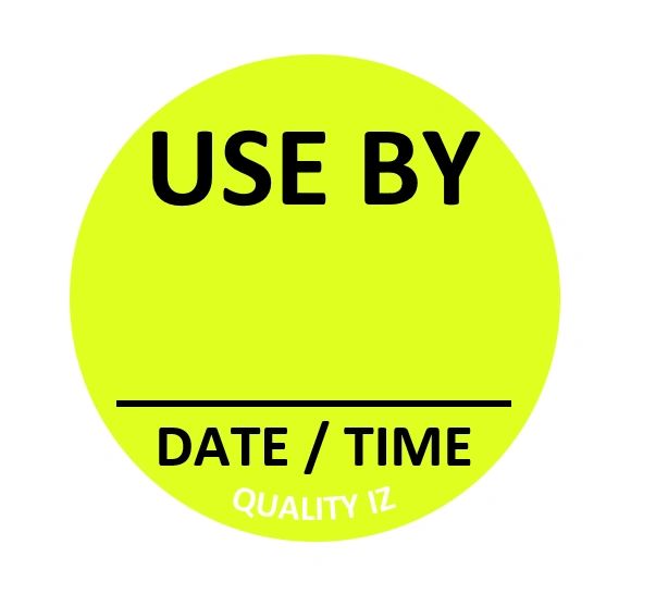 Use By Date / Time Labels (500/roll)