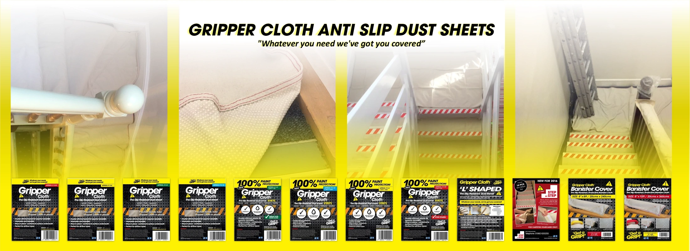 Dust Sheets UK -Gripper Cloth Non Slip Dust Sheets