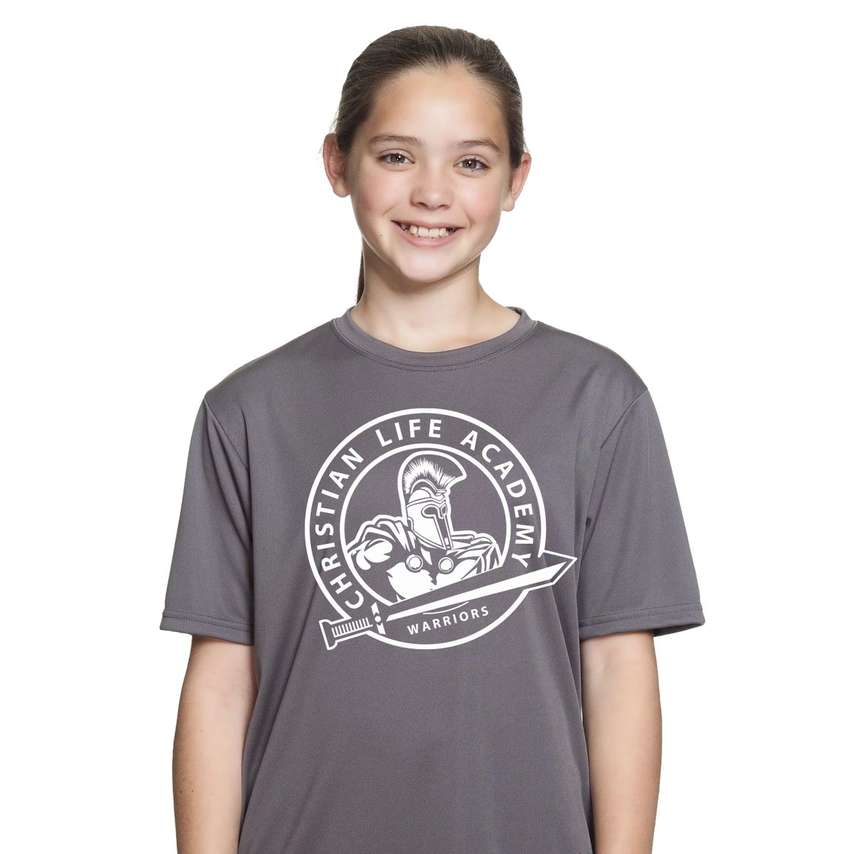 Youth 100% Poly T-Shirt Gray