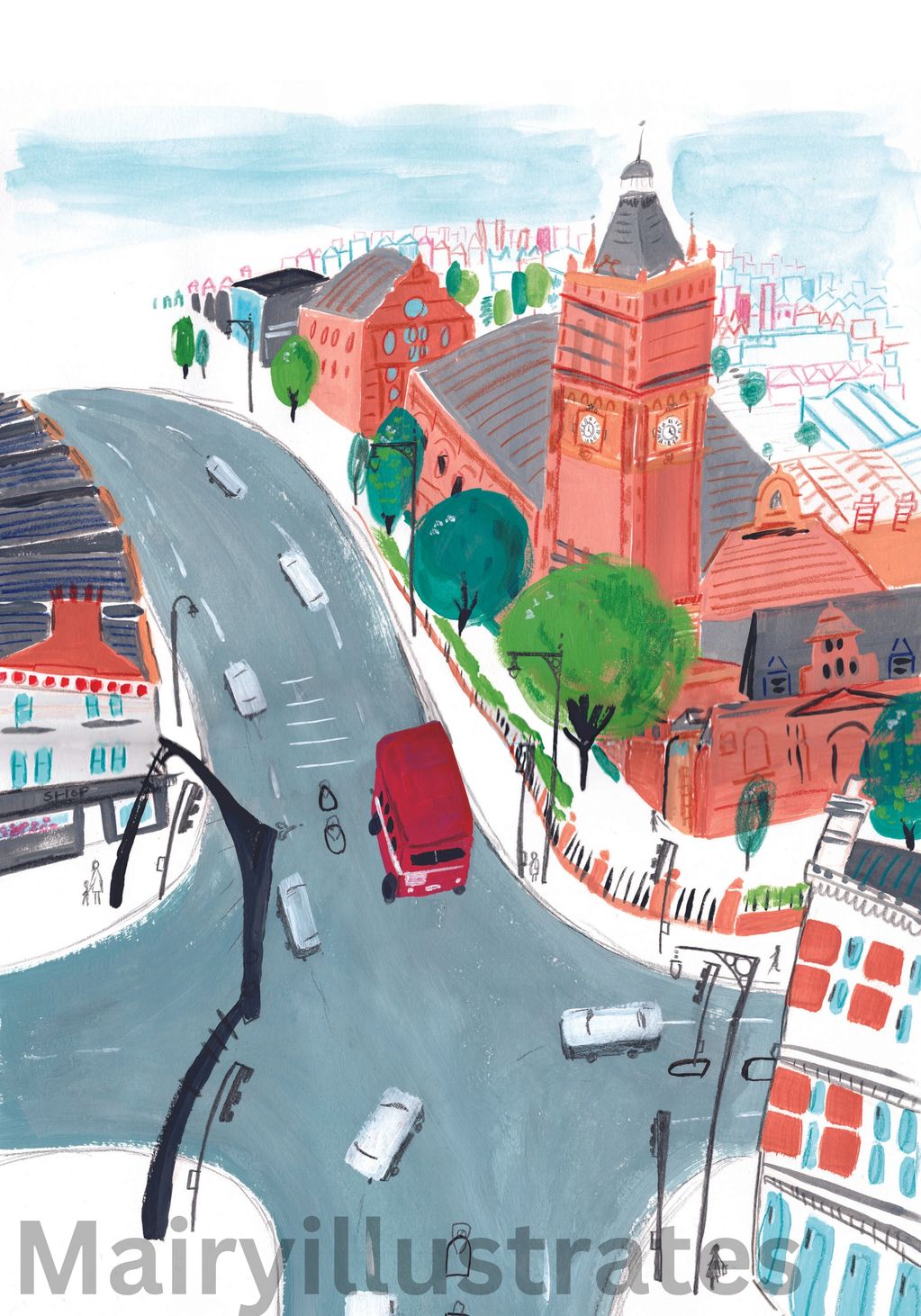 Newham Town Hall | Mairy Illustrates