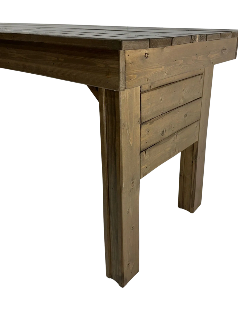 Contemporary farm house style table, $155 per 24-hr rental. 50% Deposit ...
