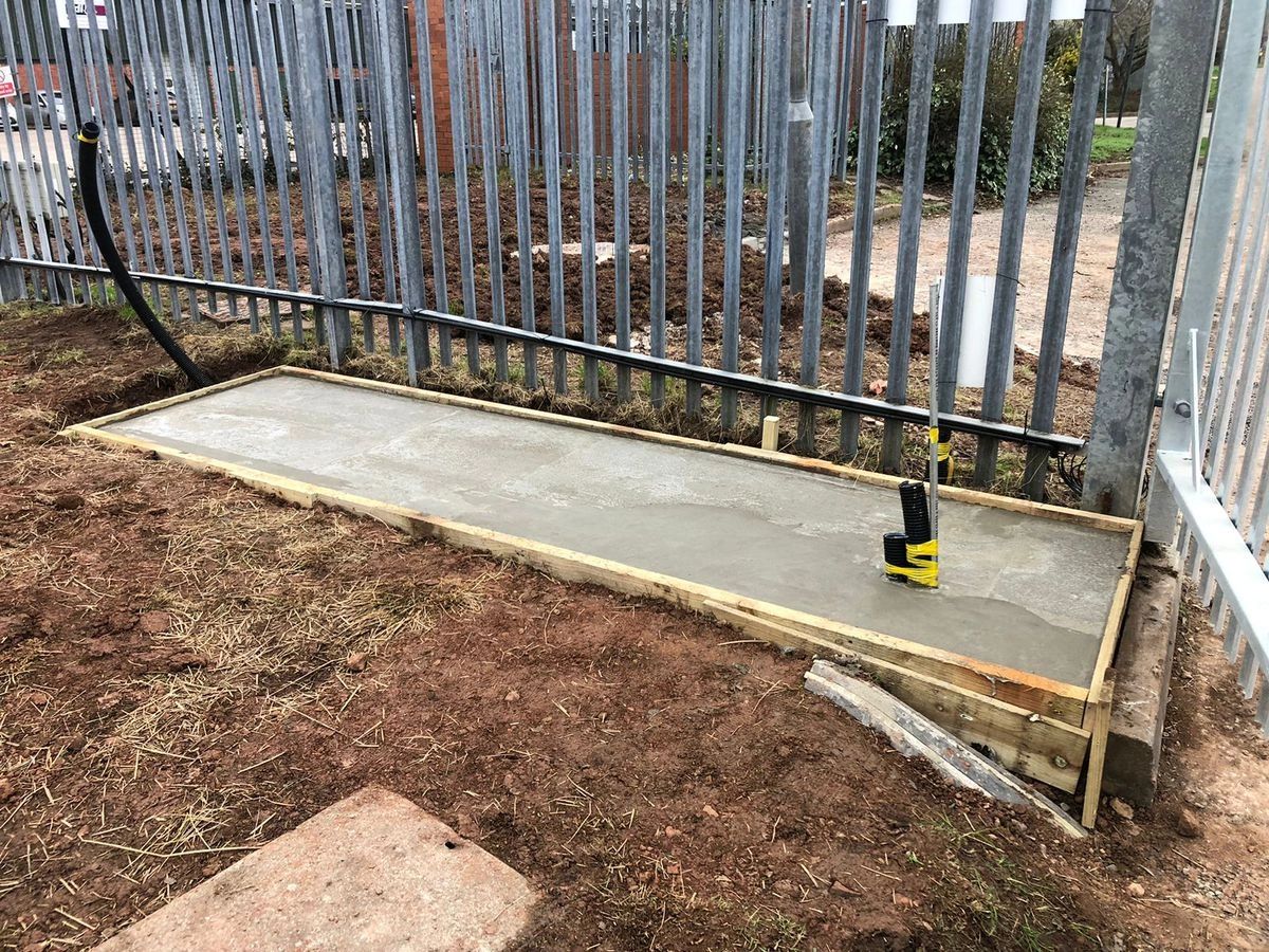 Sliding Gate - Ground works for commercial site gates