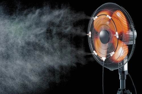 Industrial Pedestal Fan w/ Misting System