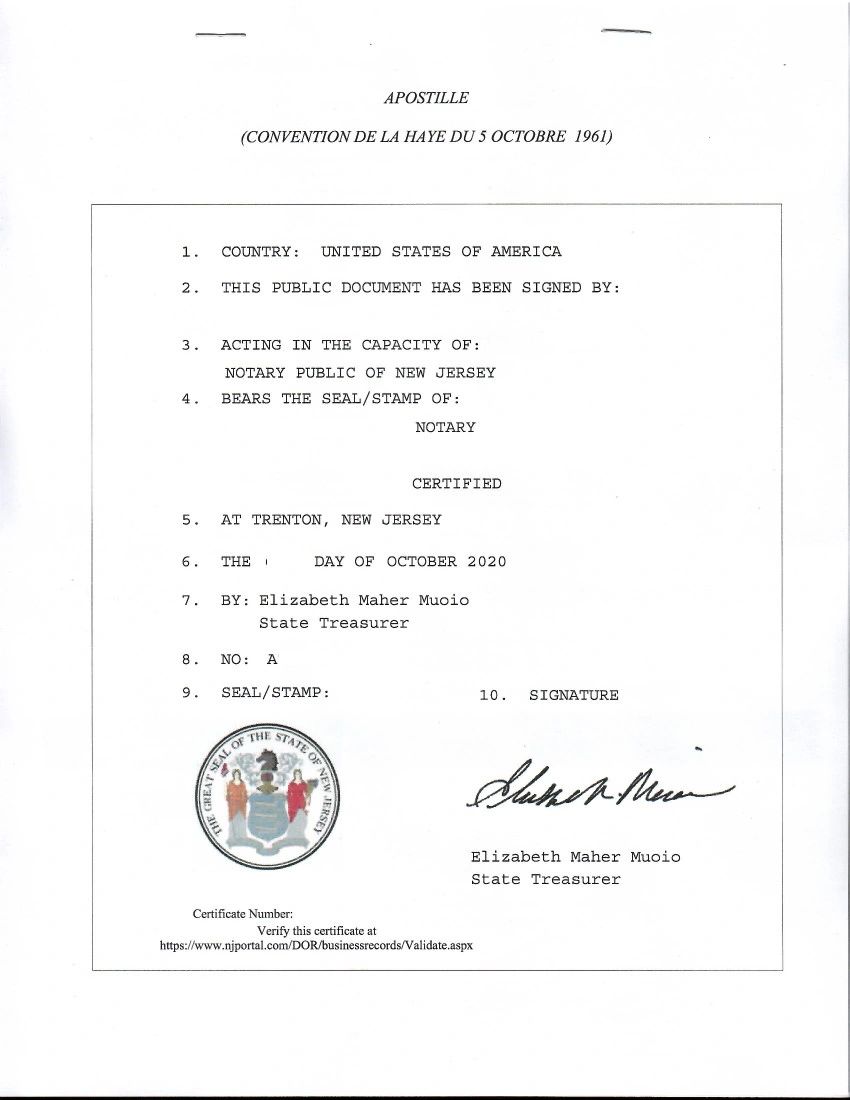 New Jersey Apostille And Authentication New Jersey Apostille And Authentication