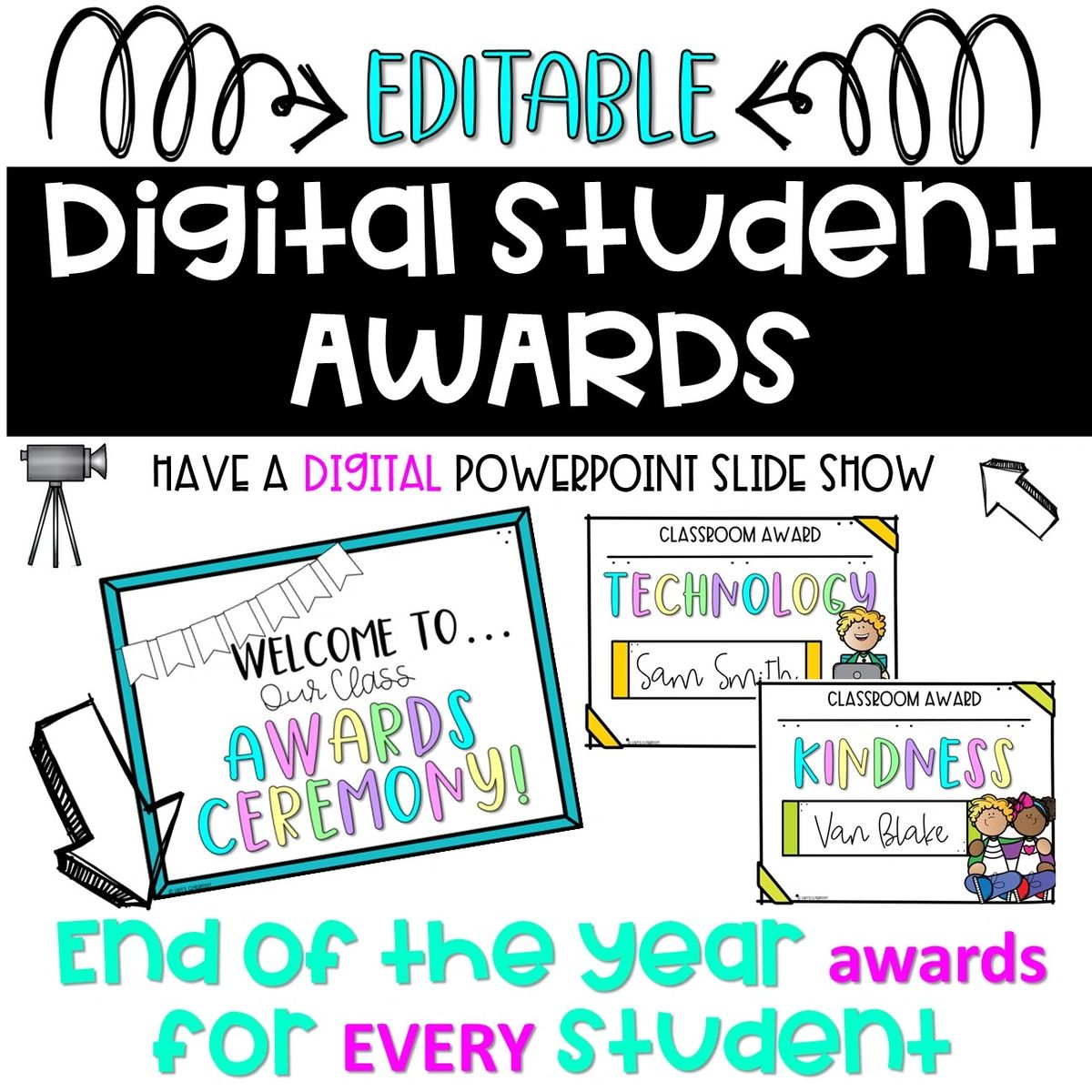 EDITABLE Student Awards Certificates for the End of the Year - Digital ...