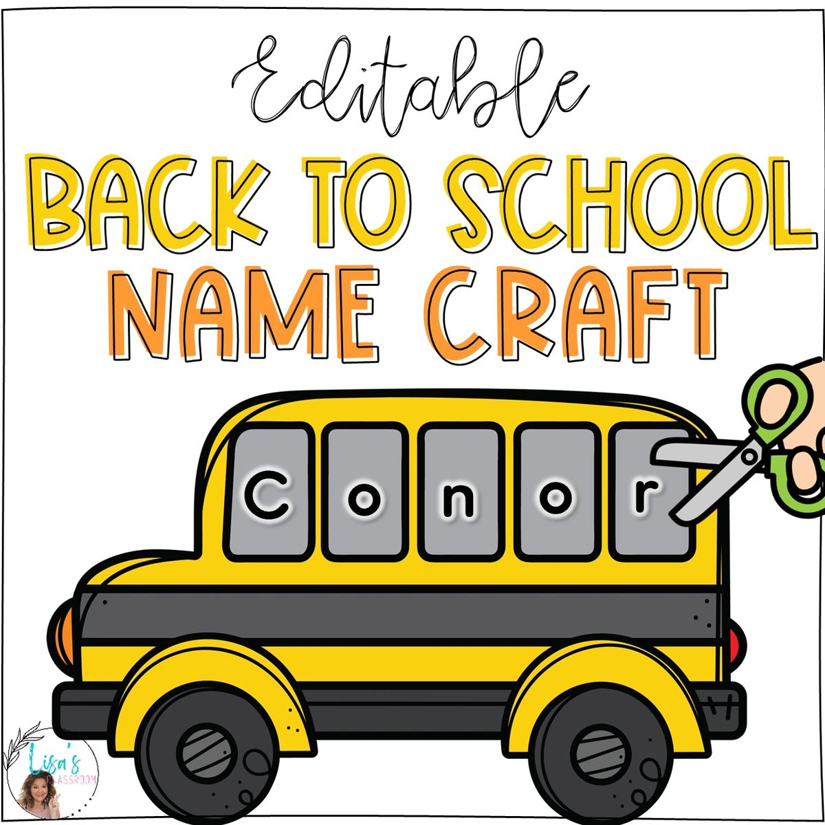 Editable School Bus Name Craft | Back-to-School Bulletin Board Acti ...