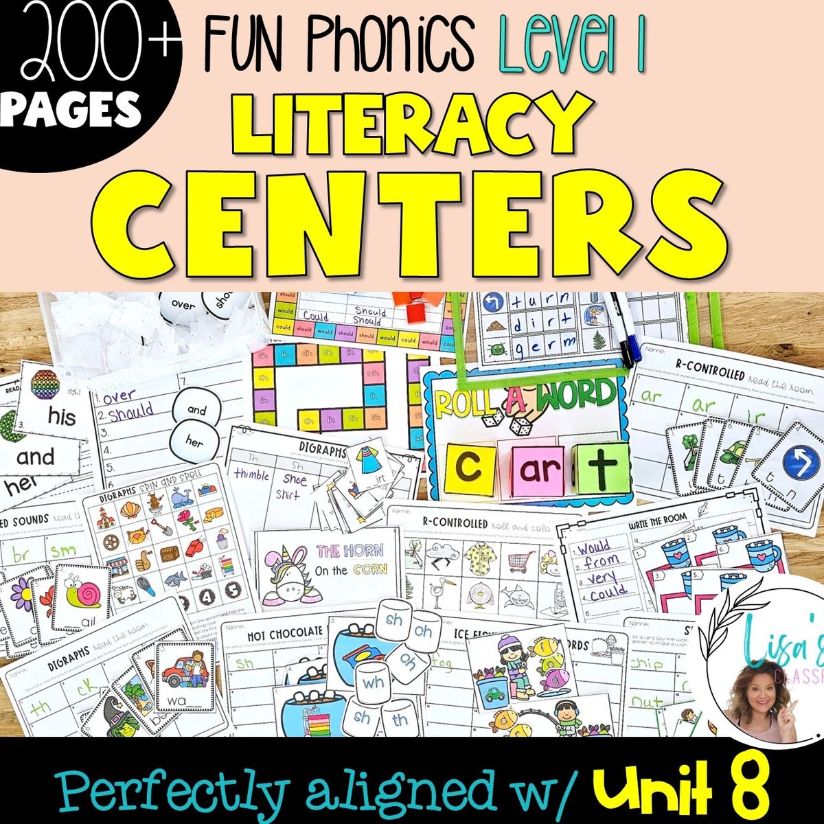 Fun Phonics LEVEL 1 Unit 8 Guided Centers, Center Work, Printable ...