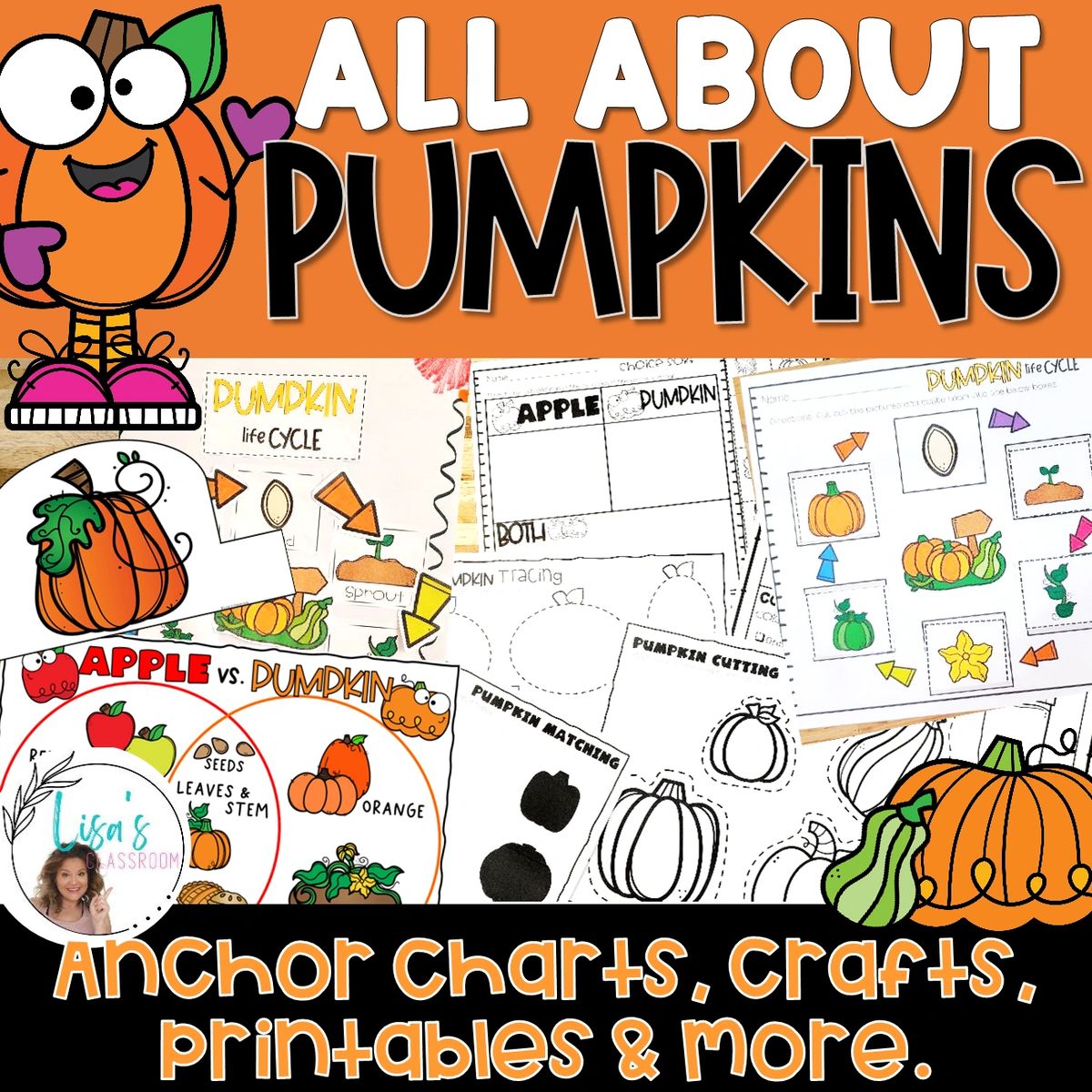 All About Pumpkins- Life Cycle, Investigation, Anchor Charts, crafts ...