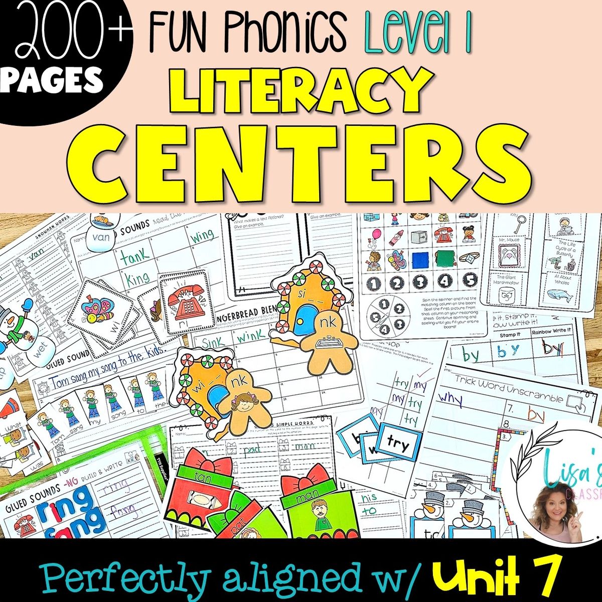 Fun Phonics LEVEL 1 Unit 7 Guided Centers, Center Work, Printable ...