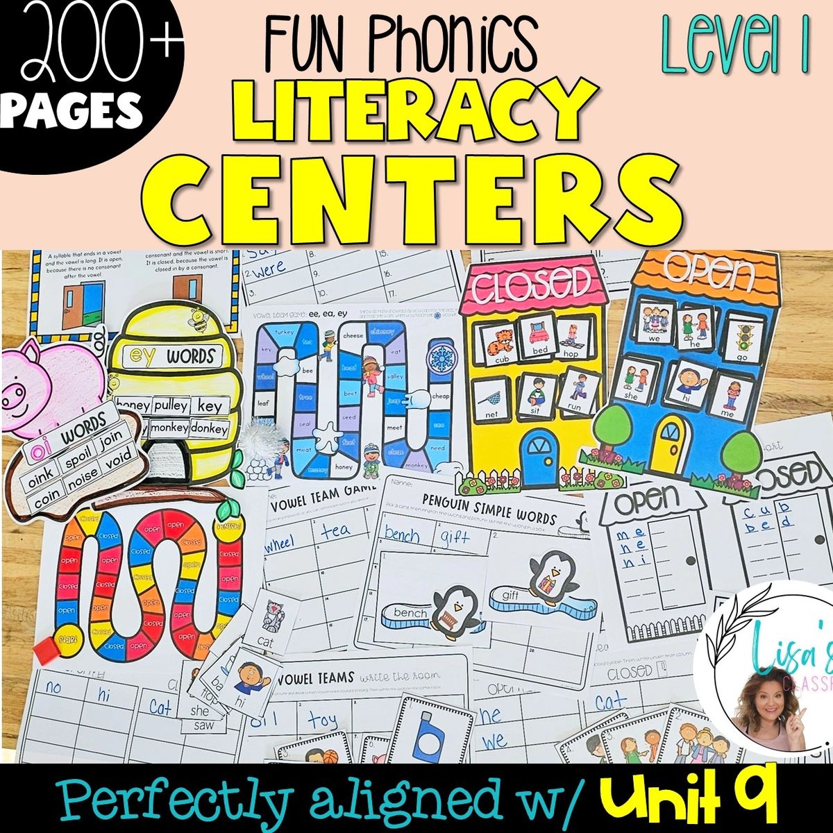 Fun Phonics LEVEL 1 Unit 9 Guided Centers, Center Work, Printable ...