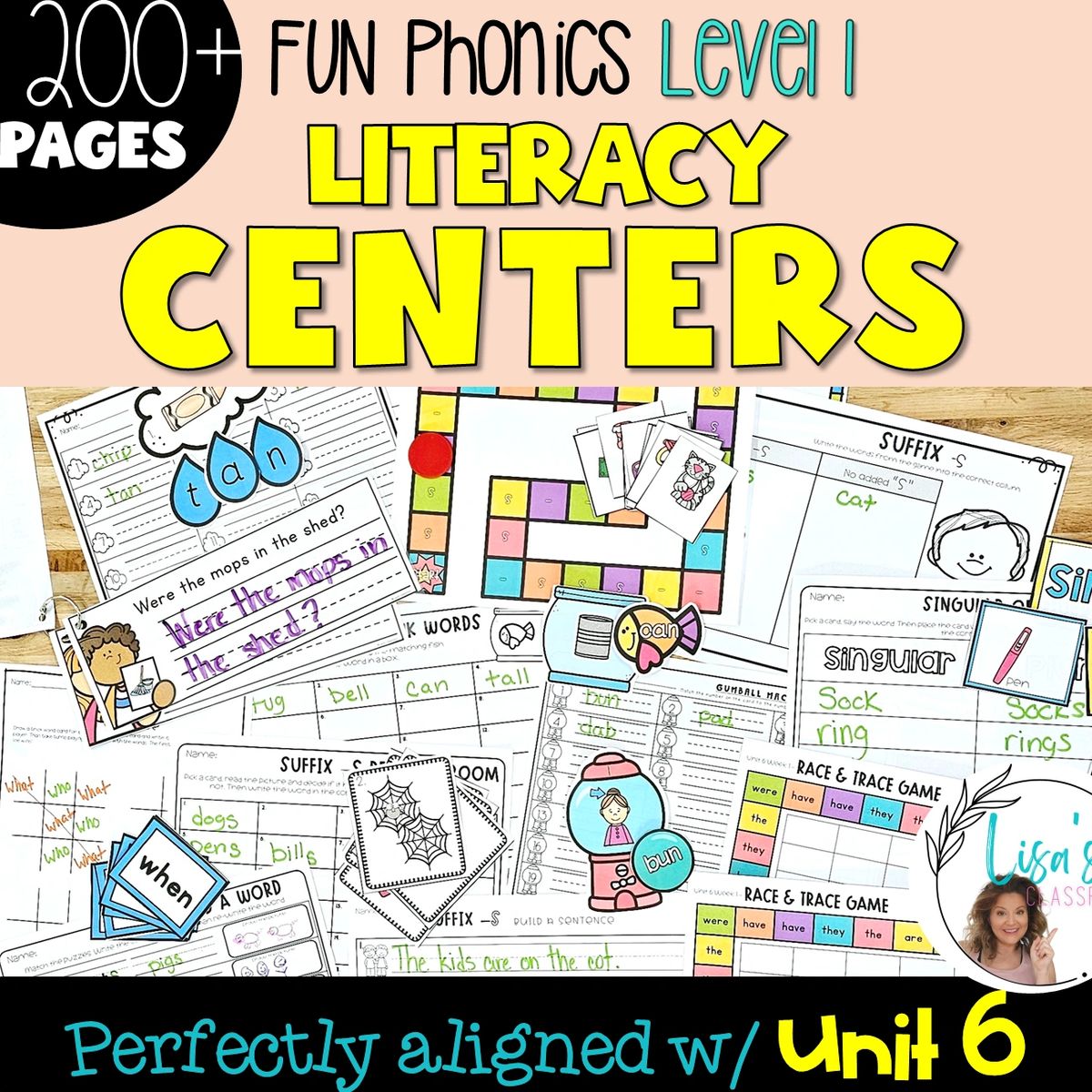 Fun Phonics LEVEL 1 Unit 6 Guided Centers, Center Work, Printable ...