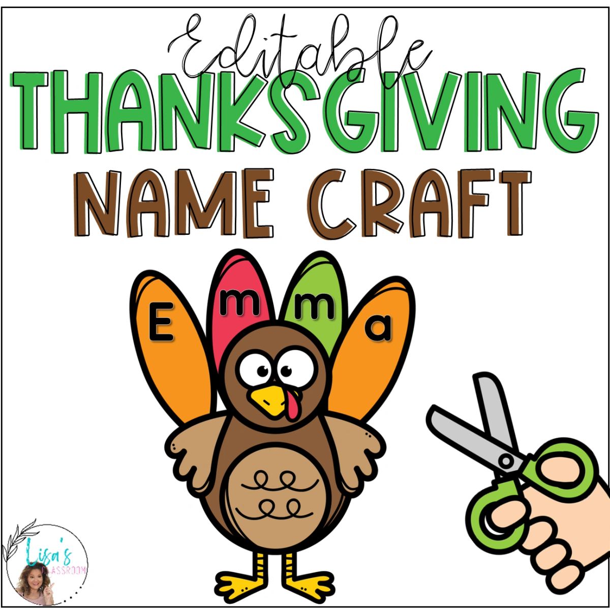 Thanksgiving Turkey Name Craft | Editable Bulletin Board Activity | Pre ...