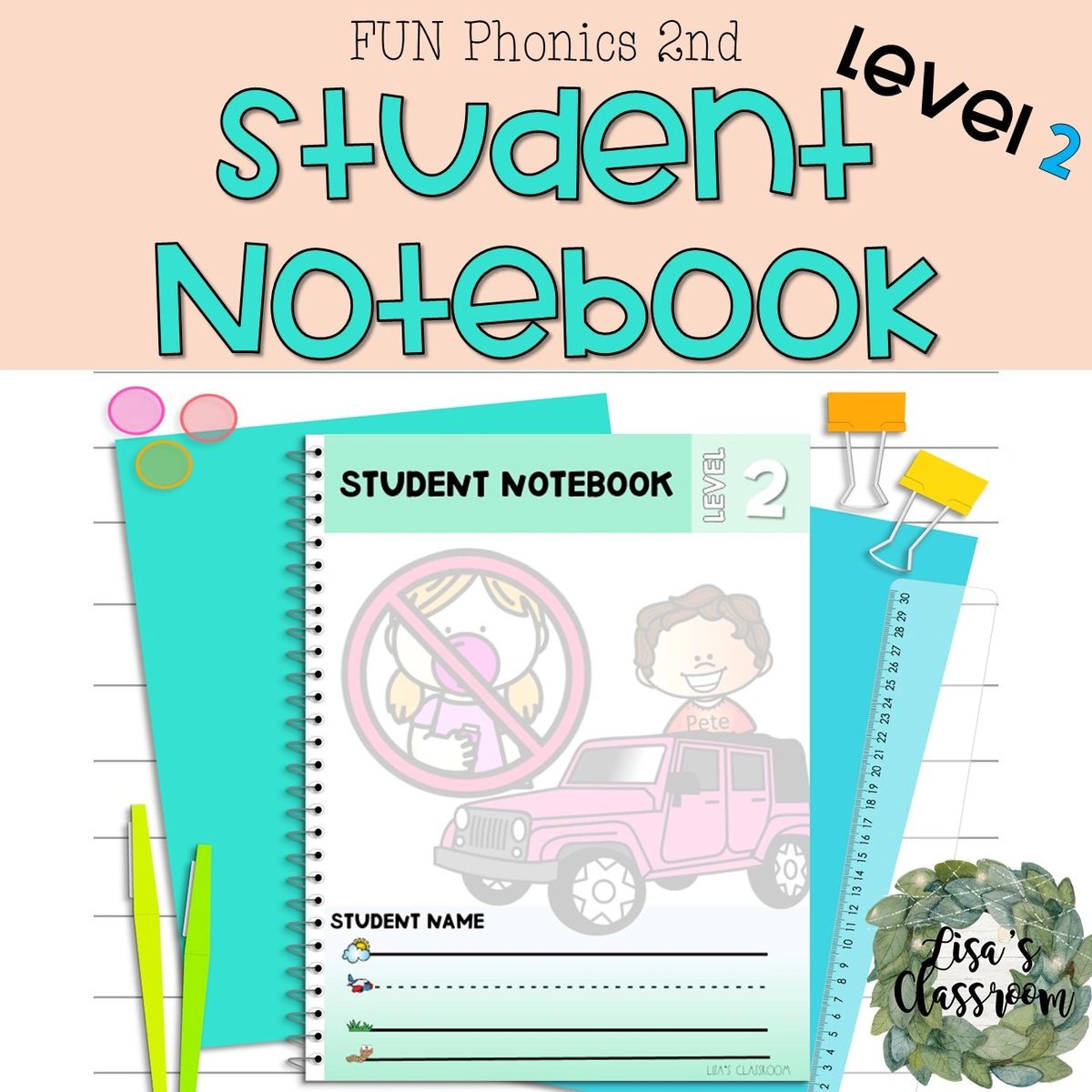 FUN Phonics Level 2 Student Notebook ~letter Review, Glued Sounds ...