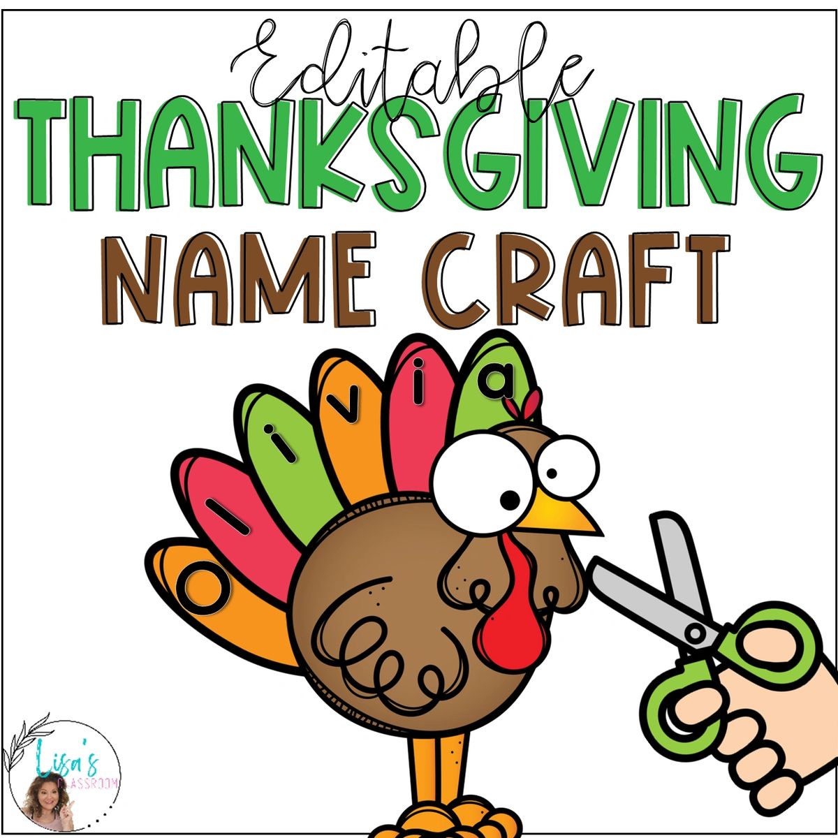 Thanksgiving Turkey Name Craft | Editable Bulletin Board Activity | Pre ...