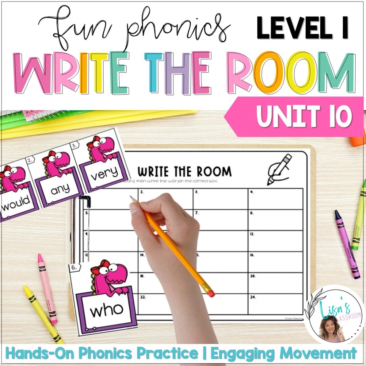 Write the Room Trick Words | FUN Phonics Unit 10 Center | Task Card Games