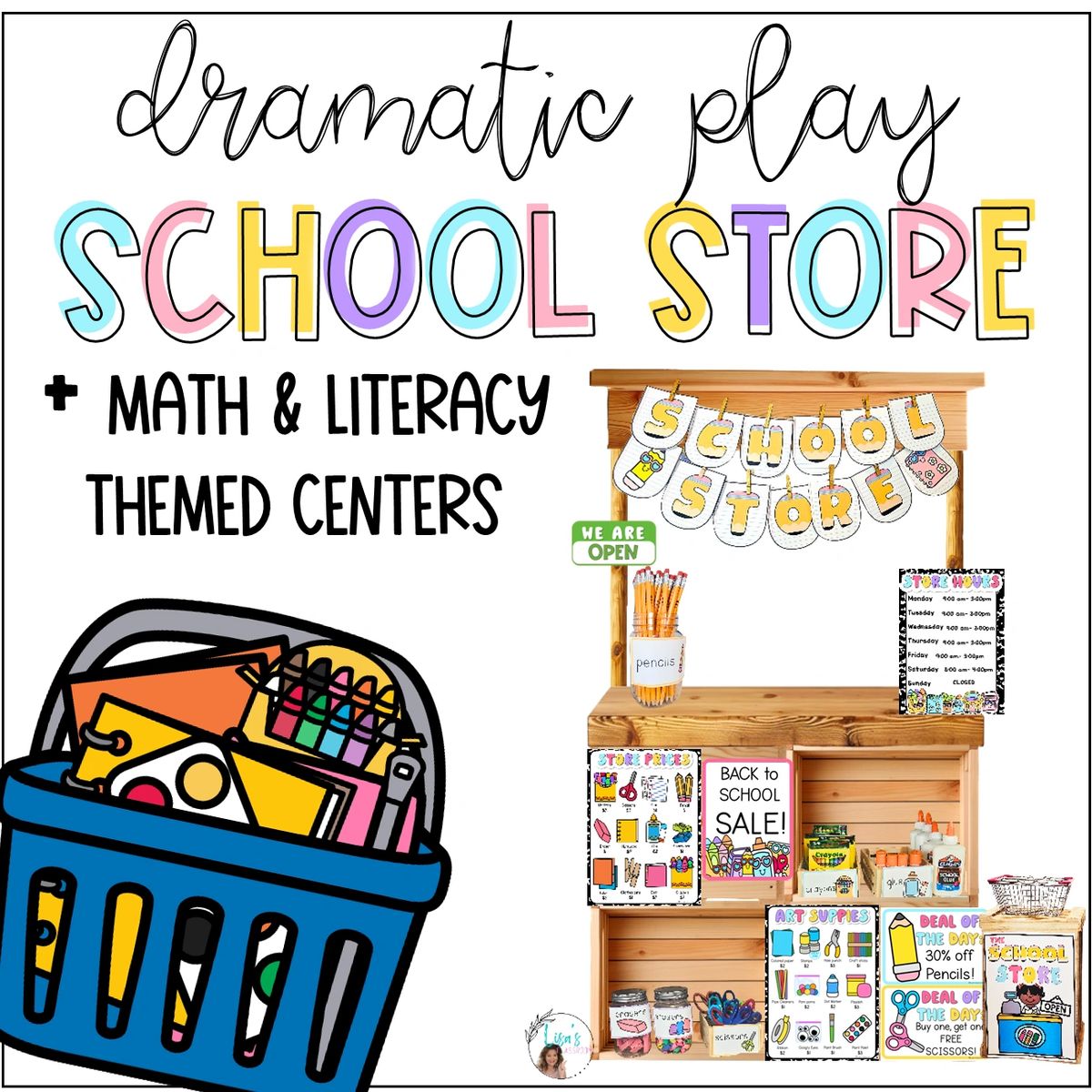 Back to School School Store Dramatic Play Center | Math & Literacy ...