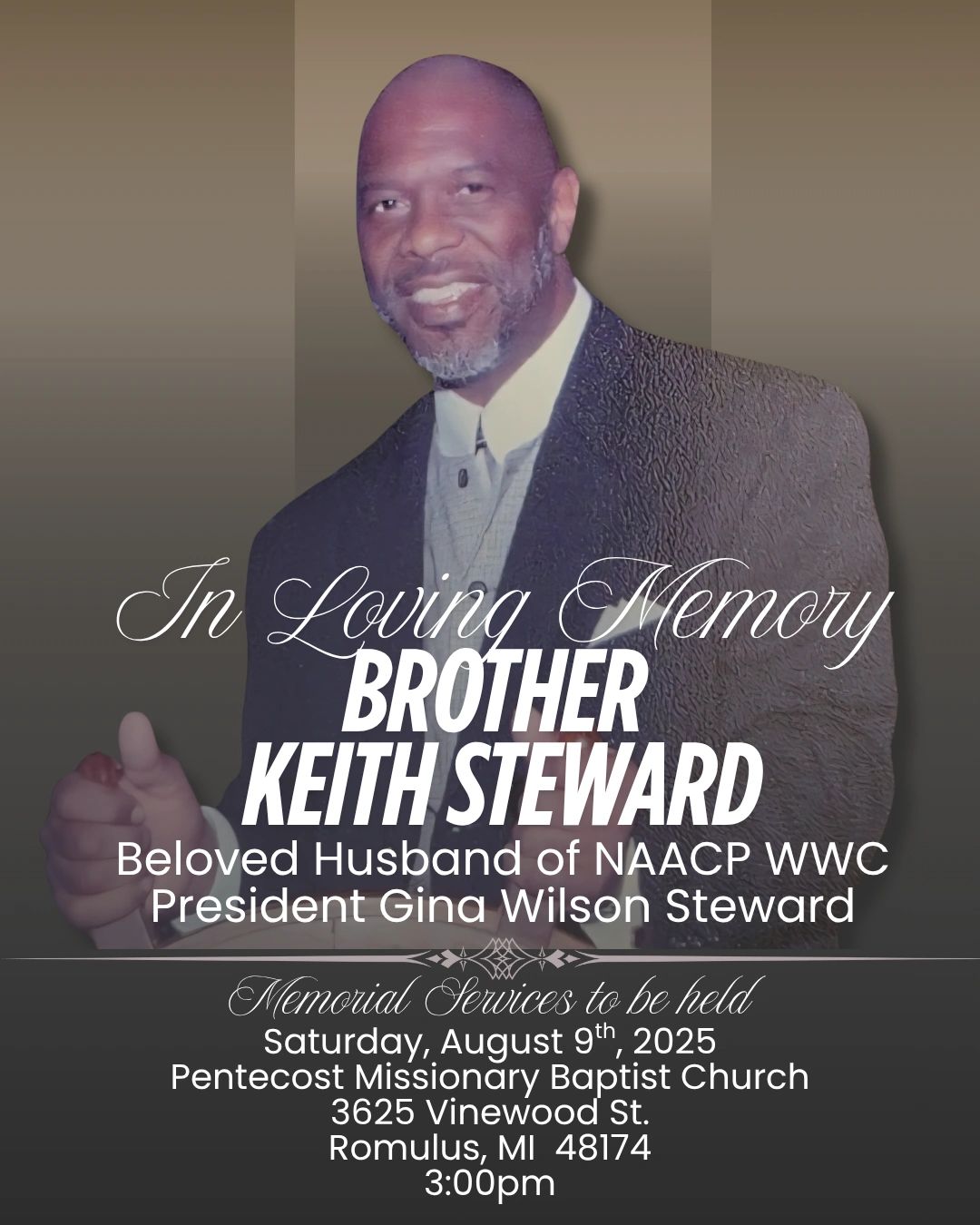 In Loving Memory of Brother Keith Steward